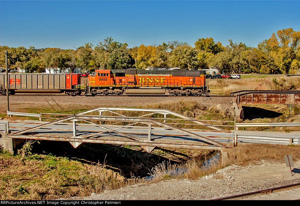 BNSF 9988 - Rear DPU on E-SAIBAM0-95